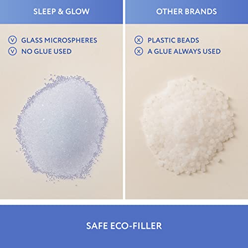 SLEEP & GLOW Cooling Weighted Blanket Premium 400 TC Cotton with Glass Beads & No Glue All Season Breathable Heavy Blanket - 10 LBS Single Size 48” x 72” (White)