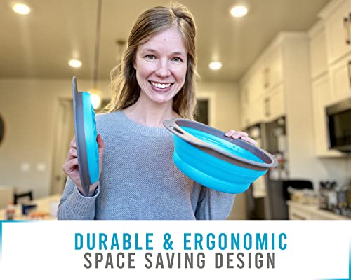Say Goodbye to Clunky Colanders: 2-Piece Silicone Collapsible Colander Set by Comfify™- Compact, Convenient, and Ideal for Any Kitchen