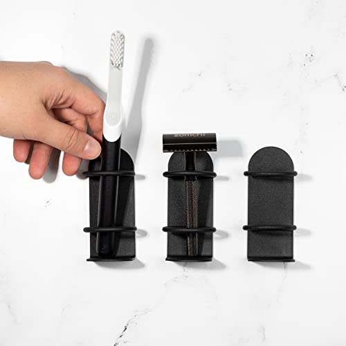 MaisoNovo Shampoo Dispenser for Shower Wall 2 Chamber, Soap Holder for Shower Wall, Self-Adhesive Wall Mount Toothbrush Holder, (2 Bottles, 2 Razor Holders, 1 soap Holder)