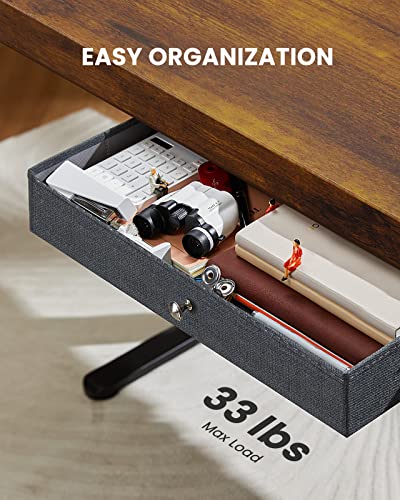 ErGear Electric Standing Desk with Drawer, Adjustable Height Sit Stand Up Desk, Home Office Desk Computer Workstation, 55x28 Inches, Vintage Brown