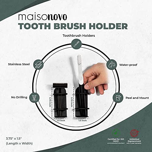 MaisoNovo Shampoo Dispenser for Shower Wall 2 Chamber, Soap Holder for Shower Wall, Self-Adhesive Wall Mount Toothbrush Holder, (2 Bottles, 2 Razor Holders, 1 soap Holder)