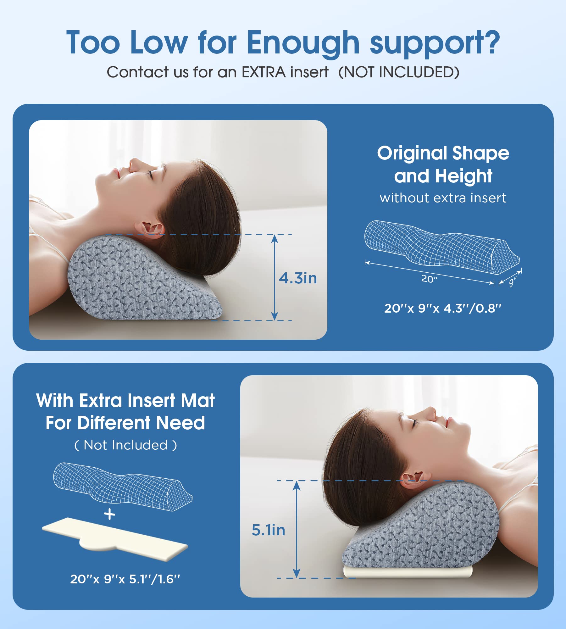 Cervical Neck Pillows for Pain Relief Sleeping, High-Density Memory Foam Pillow Neck for Bolster Support and Shoulder Relaxer, Decompression Devices Orthopedic Roll Pillow for Bed Office