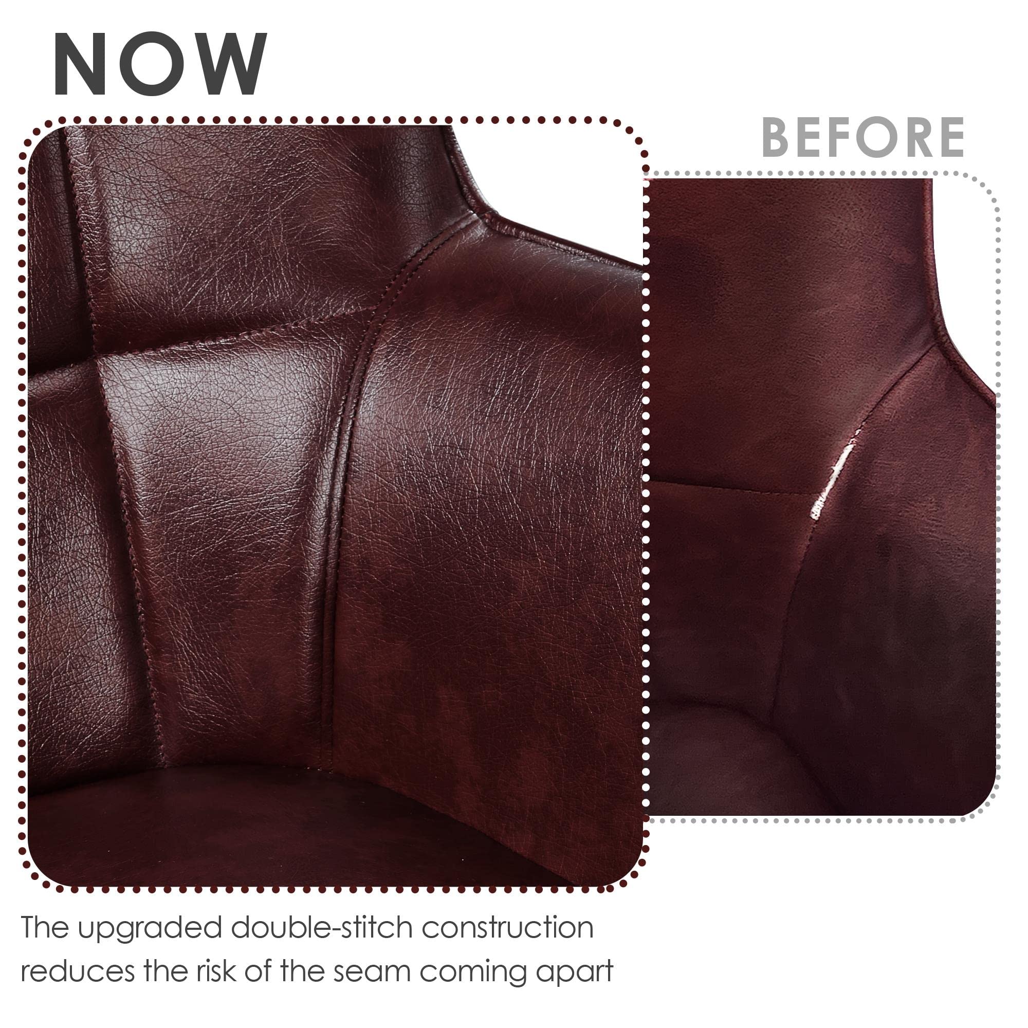 Yaheetech PU Leather Armchair, Mid-Century Accent Chair with Tapered Legs Tufted Sofa High Back Oversized Chairs for Living Room Home Office Bedroom, Chestnut Brown