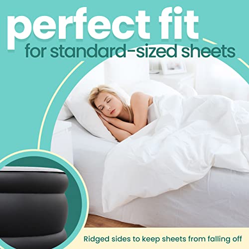 EZ INFLATE Air Mattress with Built in Pump - Twin Size Double-High Inflatable Mattress with Flocked Top - Easy Inflate, Waterproof, Portable Blow Up Bed for Camping & Travel