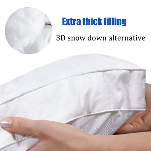 King Size Mattress Topper Extra Thick Cooling Mattress Pad Cover 3D Snow Down Alternative Fill Pillow Top with 8-21 Inch Deep Pocket