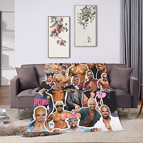 Blanket Shemar Moore Derek Morgan Soft and Comfortable Warm Fleece Blanket for Sofa,Office Bed car Camp Couch Cozy Plush Throw Blankets Beach Blankets