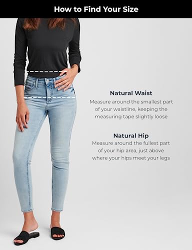 Silver Jeans Co. Women's Infinite Fit High Rise Straight Leg Jeans, Med Wash INF339, Large/31" Inseam