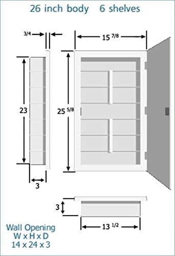 Zaca 11-1-26-47 Regulus 16" x 26" Recessed Framed Medicine Cabinet