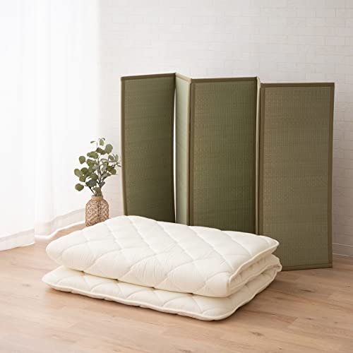 EMOOR Japanese Traditional Tatami Mat Twin-XL, Natural (Undyed), Made in Japan Tatami Floor Mats