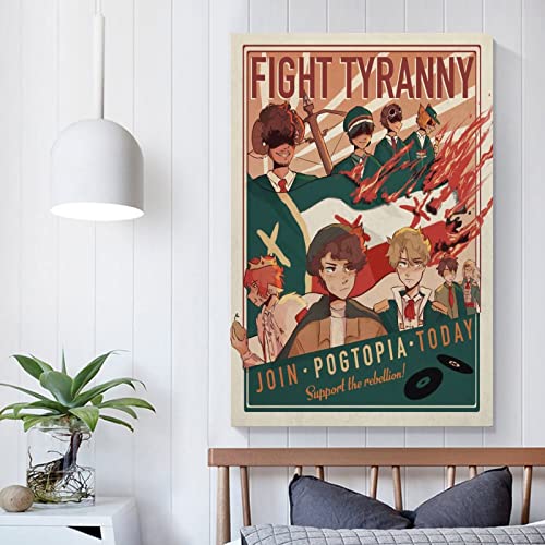 NIUBB Dream SMP Pogtopia GerHom Poster 90s Canvas Wall Art Room Aesthetic Decor Posters Gift 12x18inch(30x45cm)