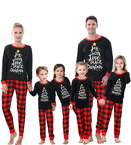 Kissage Matching Family Christmas Pjs Set Cotton Christmas Pajamas Holiday Sleepwear For Women Men Xmas Tree (4361-12)