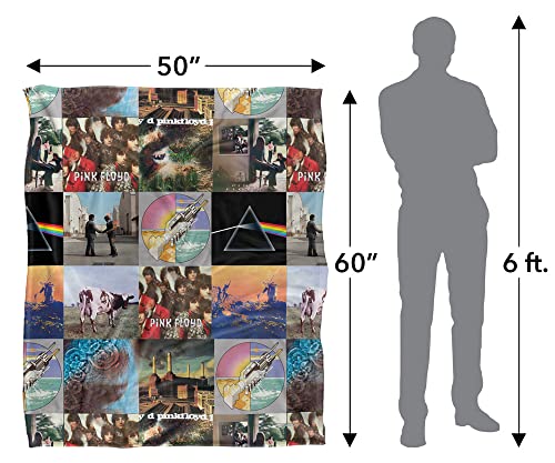 Pink Floyd Blanket, 50"x60" Album Covers Grid Pattern Silky Touch Super Soft Throw Blanket
