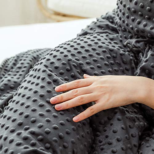 Sleepymoon Duvet Cover Snug Minky Dot Cotton Double Sided for Weighted Blankets (60''x80'') | Adult Kids | Grey | Warm Cool for Hot & Cold