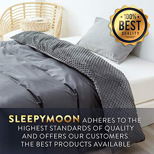 Sleepymoon Duvet Cover Snug Minky Dot Cotton Double Sided for Weighted Blankets (60''x80'') | Adult Kids | Grey | Warm Cool for Hot & Cold