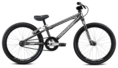 Mongoose Title Micro BMX Race Bike, 20-inch Wheels, Beginner Riders, Lightweight Tectonic T1 Aluminum Frame and Internal Cable Routing, Charcoal