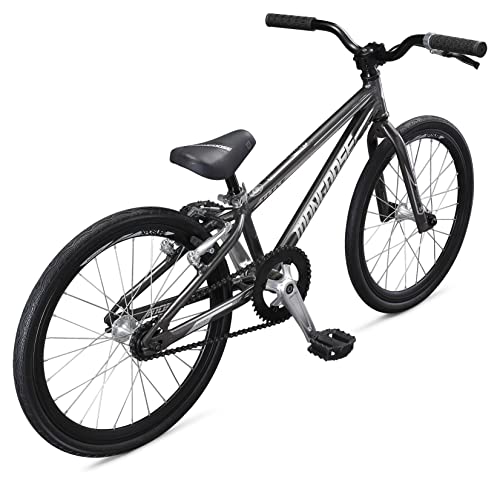 Mongoose Title Micro BMX Race Bike, 20-inch Wheels, Beginner Riders, Lightweight Tectonic T1 Aluminum Frame and Internal Cable Routing, Charcoal