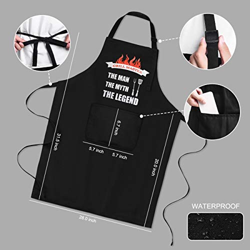 Funny apron for men, BBQ aprons for men, Grilling aprons, Chef cooking apron, with two tool pocket, Adjustable Neck Strap Waterproof and OilProof Best for Grilling, Birthday Gifts for Dad, Mens gifts.