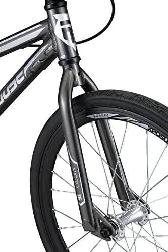 Mongoose Title Micro BMX Race Bike, 20-inch Wheels, Beginner Riders, Lightweight Tectonic T1 Aluminum Frame and Internal Cable Routing, Charcoal