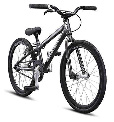 Mongoose Title Micro BMX Race Bike, 20-inch Wheels, Beginner Riders, Lightweight Tectonic T1 Aluminum Frame and Internal Cable Routing, Charcoal