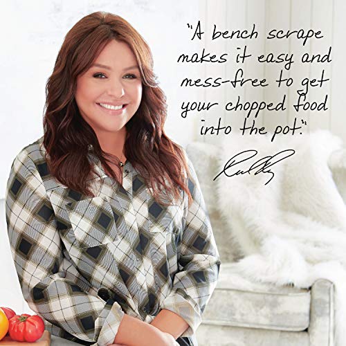 Rachael Ray Tools and Gadgets Stainless Steel Pastry Scraper / Bench Scrape / Kitchen Tool for Baking and Cooking / Dishwasher Safe, Sea Salt Gray, 6x5x1in
