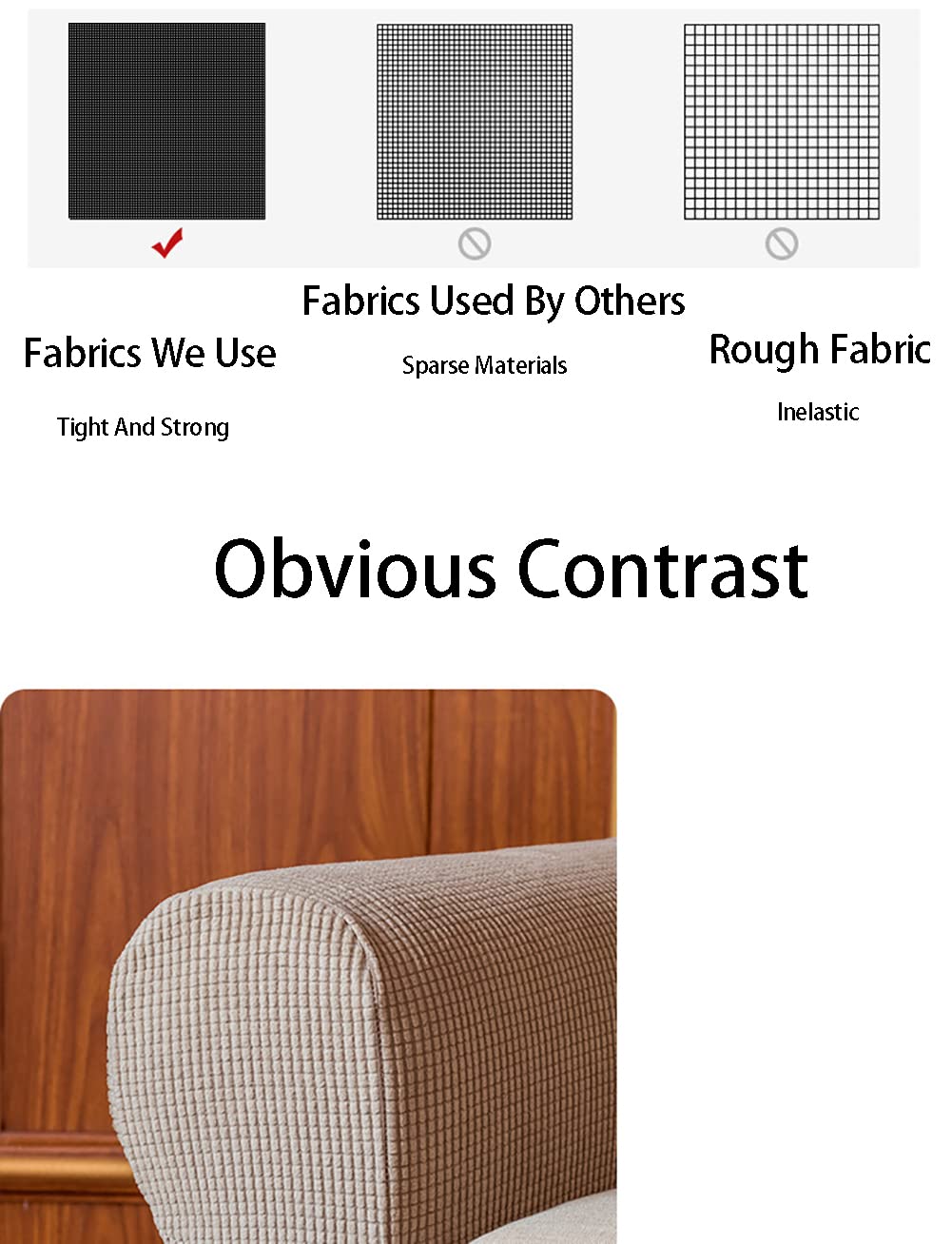 LINGXIYA Set of 2 Sofa Armrest Cover, Soft Stretch Arm Cover for Recliners Sofas Chairs,Couch Furniture Armrest Protector Covers