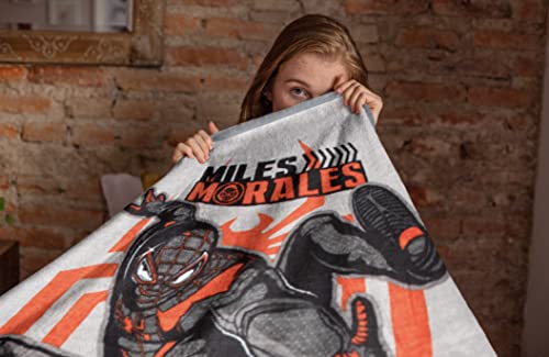 Northwest Marvel Miles Morales Spiderman Micro Raschel Throw Blanket 48" x 60"