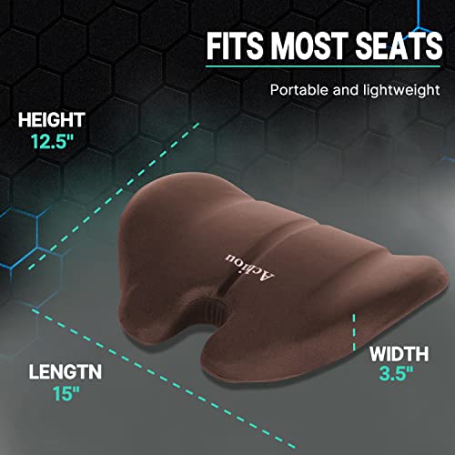Achiou Lumbar Support Pillow for Office Chair, Back Support Pillow for Back Pain Relief, Car Seat Computer Gaming Chair Pad, Memory Foam Back Cushion, Improve Posture Cushion