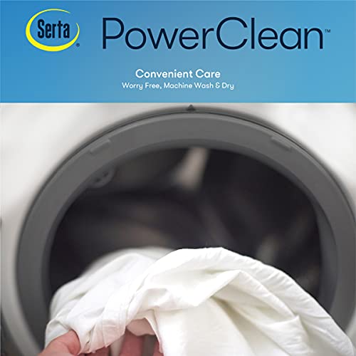 SERTA Power Clean Quilted Soft Waterproof Mattress Pad Protector with 15" Deep Pocket, California King, White