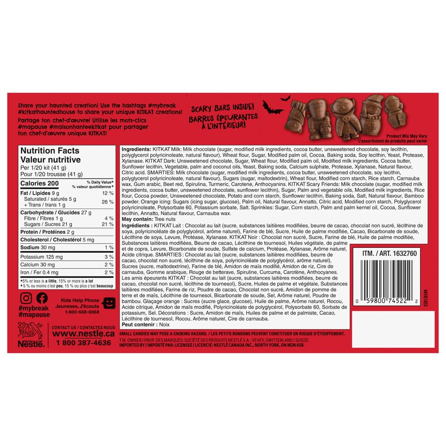 Nestle Kit Kat Halloween Haunted House Building Kit, 834g/1.8 lbs. {Imported from Canada} 28.8 Ounce