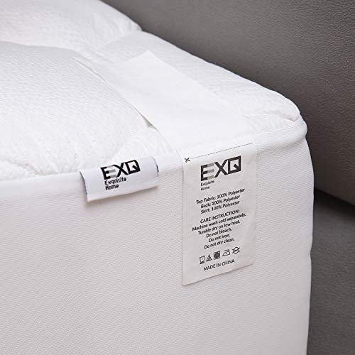 EXQ Home King Mattress Pad Quilted Mattress Protector Fitted Sheet Mattress Cover for Bed Stretch Up to 18β Deep Pocket (Breathable)