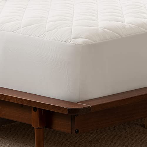 SERTA Power Clean Quilted Soft Waterproof Mattress Pad Protector with 15" Deep Pocket, California King, White