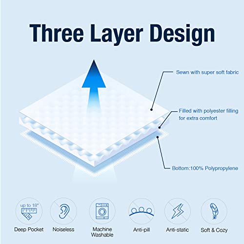 EXQ Home King Mattress Pad Quilted Mattress Protector Fitted Sheet Mattress Cover for Bed Stretch Up to 18β Deep Pocket (Breathable)