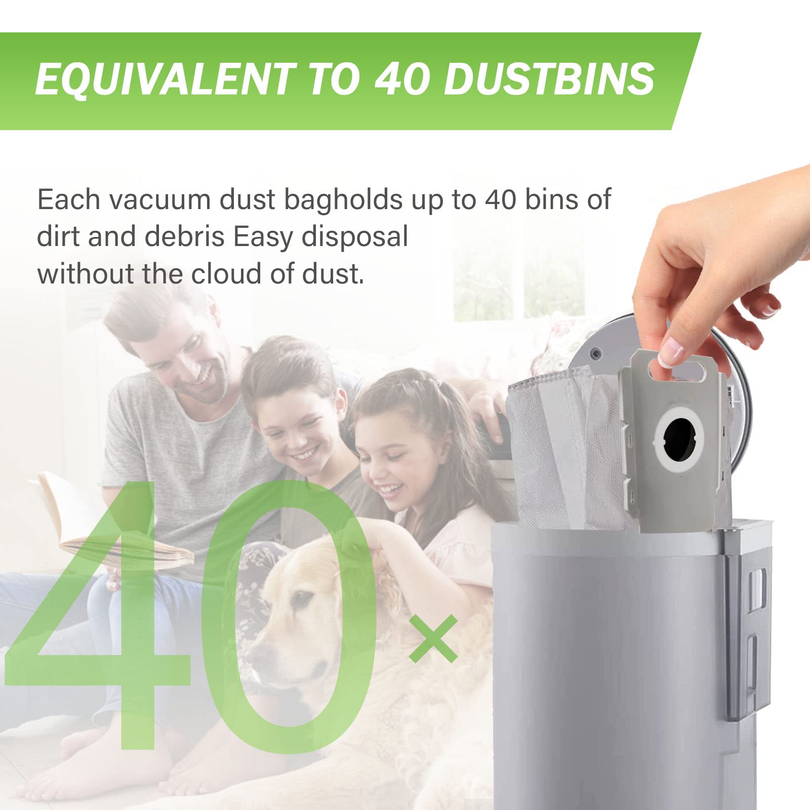 8 Pack Reusable Vaccum Bags for iRobot Roomba Bags i & s & j Series, i7, i7+, i7Plus, i3, i3+, i4, i4+, i6, i6+, i6Plus, j7, j7+, i8, i8+, s9, s9+, s9Plus Vacuum with Automatic Dirt Disposal Bags