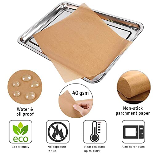 Comfylife 120 x Parchment Paper Sheets - No Curl, No Tear, No Burn Baking Paper (16 x 12 inch) – Precut Parchment Paper For Baking – No Chemical Unbleached Parchment Paper – Cookie Paper Baking Sheets