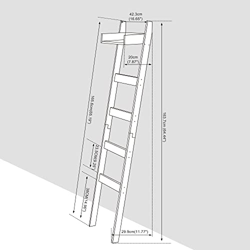 WTZ Blanket Ladder, 5-Layer Towel Racks, with Shelf Board, Blanket Holder with Anti Slip Construction Home Decor, Decorative Blanket, Quilt, Towel, Scarf Ladder Shelves for, Bedroom, Bathroom, White