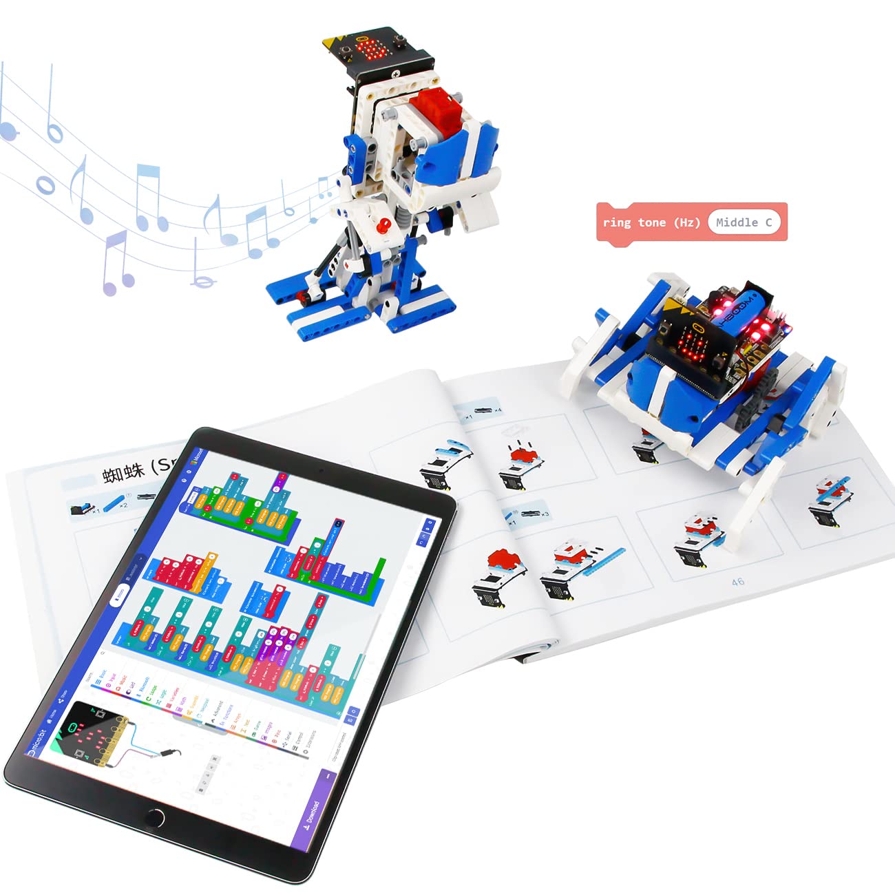 Yahboom Micro bit Building Block Robot Kit 16 in 1 STEM Projects DIY Science Educational Toys for Kids Age 10+ (Build-Super-Kit without Microbit)