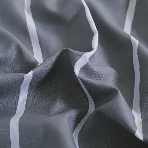 Vaulia Soft Microfiber Bed Sheet, with Deep Pocket and All Around Elastic, Wrinkle Resistant, Grey Stripes Pattern, Full Size 4-Piece Set (1 Fitted Sheet 1 Flat Sheet 2 Pillowcase)