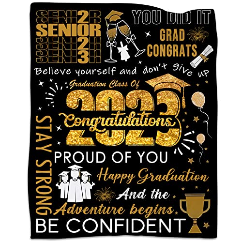 NIAXAYER 2023 Graduation Decorations Gifts Blanket, Graduation Gifts for Her Him,Graduation Party Supplies, Student Graduation Gifts,Graduate Souvenir for Senior Students Throw Blanket 50"x 60"