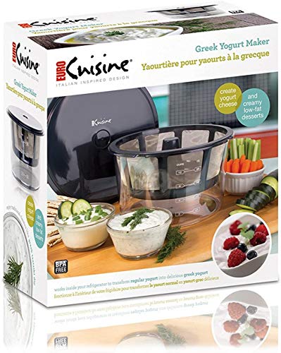 Euro Cuisine GY60 Greek Yogurt Maker with Ultra Fine Mesh Stainless Steel Strainer Basket