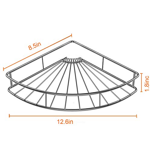 CBTONE 2 Tiers Bathroom Corner Shelf Adhesive Triangle Wall Corner Shower Shelf Stainless Steel Shower Caddy No Drilling