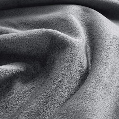 CozyLux Fleece Blanket Queen Grey 90" x 90" - 300GSM Super Soft Lightweight Microfiber Flannel Blankets for Travel Camping Chair and Sofa, Cozy Luxury Plush Fuzzy Bed Blankets, Gray