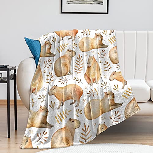 Adorable Capybara Super Soft Flannel Blanket Comfortable Throw Blanket for Bedroom Office Sofa Travel 60"x80"