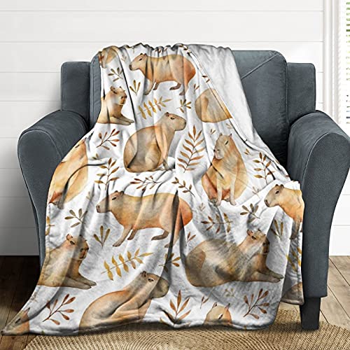 Adorable Capybara Super Soft Flannel Blanket Comfortable Throw Blanket for Bedroom Office Sofa Travel 60"x80"