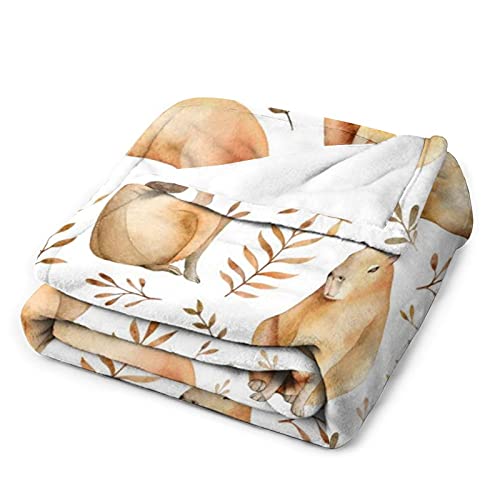 Adorable Capybara Super Soft Flannel Blanket Comfortable Throw Blanket for Bedroom Office Sofa Travel 60"x80"