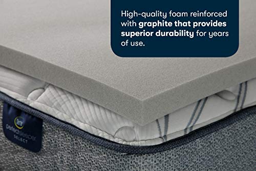 Serta Graphite Infused 2-in Memory Foam Mattress Topper, King