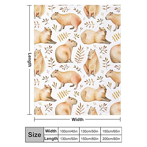 Adorable Capybara Super Soft Flannel Blanket Comfortable Throw Blanket for Bedroom Office Sofa Travel 60"x80"