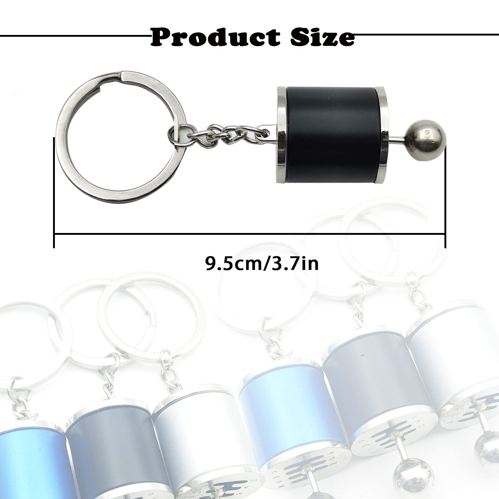TEMI Shifter Gear Keychain,6 Speed Shifter Keychain,Mini Car Gear Shift Stick Knob Keyring Manual Transmission Gearbox Key Chain Creative Car Key Fob Keychain Accessories(black)