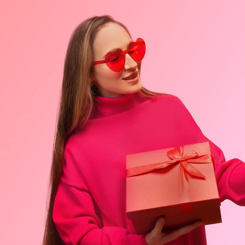 RTBOFY 12 Pack Heart Sunglasses for Women Party Favor Bulk Valentines Day with Candy Color