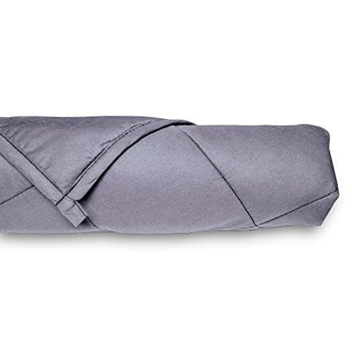 Bed Buddy Weighted Blanket 17 lbs - Weighted Blanket Adult Sized - Heavy Blanket with Weighted Glass Beads, Grey, 17 pounds, for Full, Queen Size, Twin Size