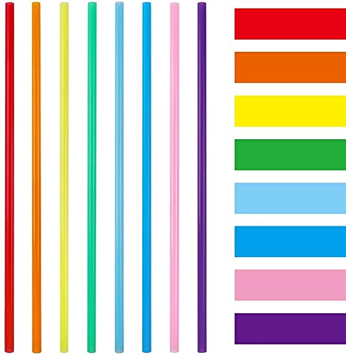 Tomnk 500 Pack Plastic Straws, 10.3'' High Disposable Straws Plastic Drinking Straws, Assorted Colors